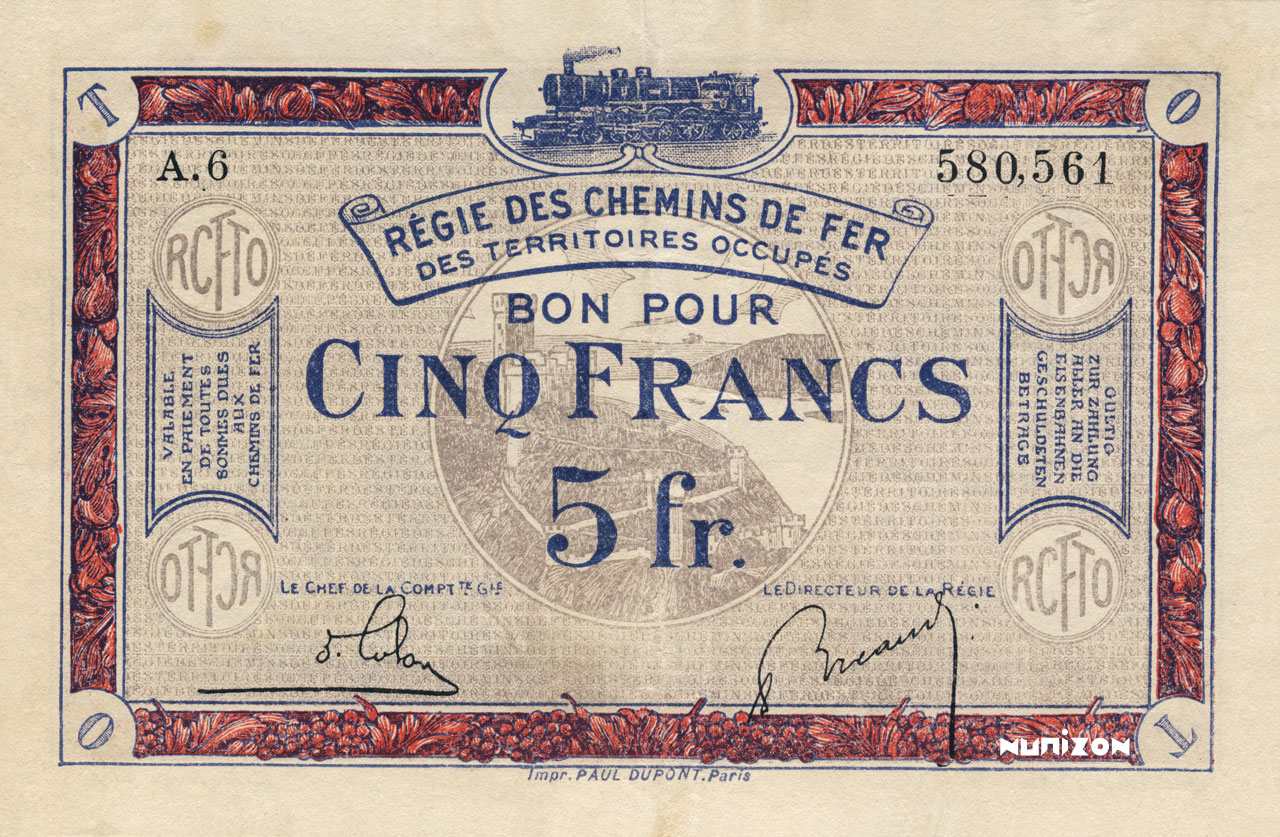 5 francs Type 1923 | French Treasury - Occupation after 1918 - The ...