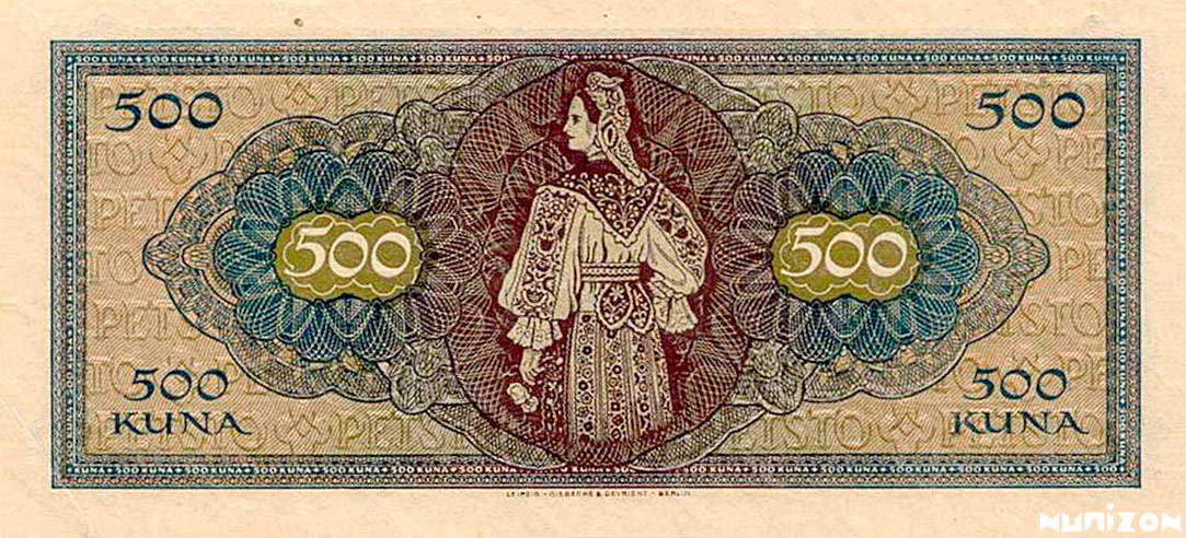 500 kuna Type 1943 Croatie | Croatie - Le catalogue Numizon