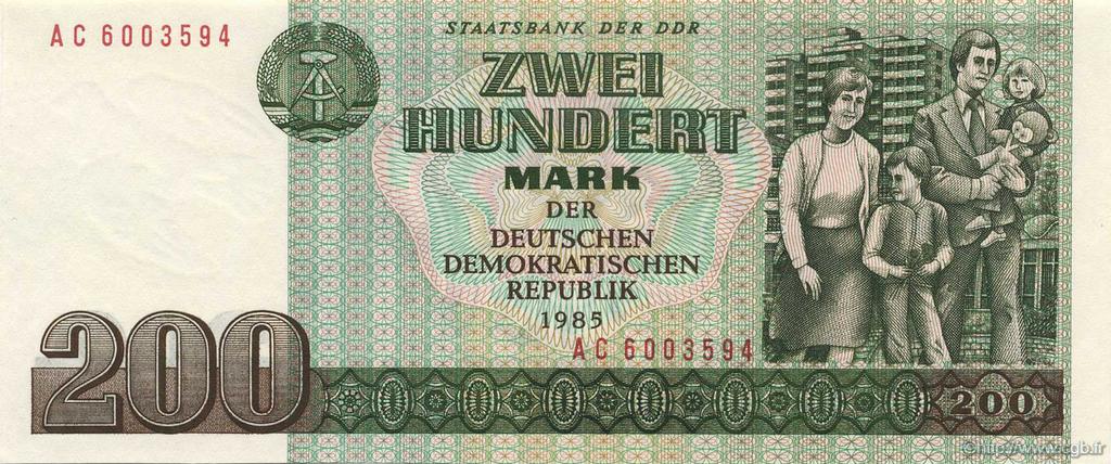 200 mark der DDR Type 1985 Allemagne République Démocratique ...