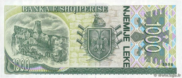 Albania 1,000 leke type 1995 | Albania - The banknote Numizon catalog