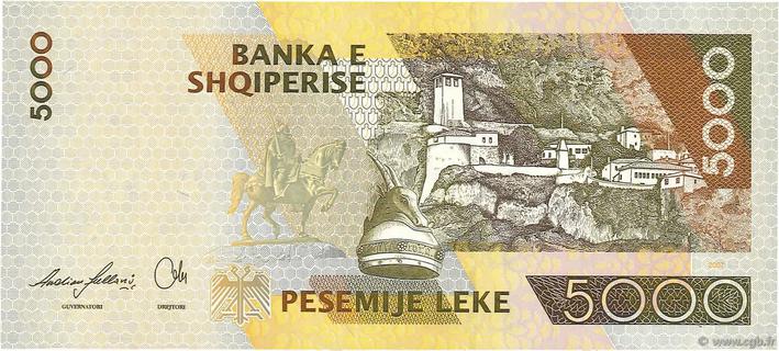 Albania 5,000 leke type 2001 | Albania - The banknote Numizon catalog