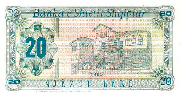 Albania 20 lekë type 1985 | Albania - The banknote Numizon catalog
