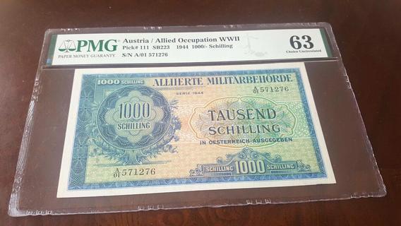 Austria 1000 schilling type 1944 | Austria - The banknote Numizon catalog
