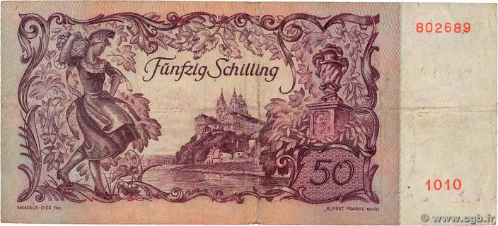 Austria 50 schilling type 1951 | Austria - The banknote Numizon catalog