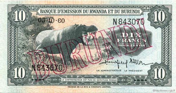 Burundi's banknotes - The banknote Numizon catalog