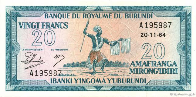 Burundi's banknotes - The banknote Numizon catalog