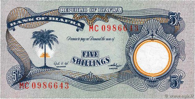 Biafra 5 shillings Type 1969 | Biafra - The banknote Numizon catalog