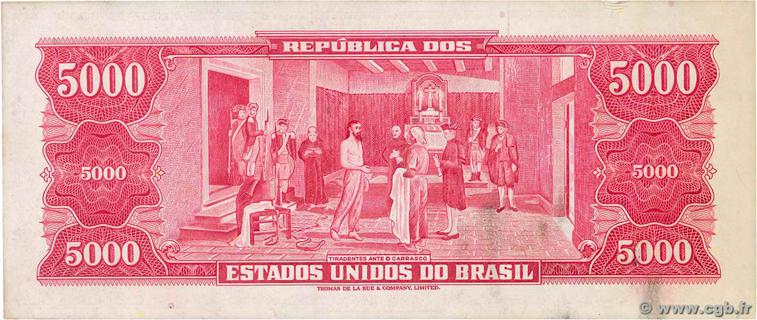 Brazil 5000 cruzeiros | Brazil - The banknote Numizon catalog