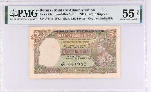 Burma's banknotes - The banknote Numizon catalog