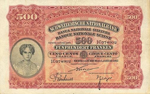 500 francs Type 1910 | Switzerland - The banknote Numizon catalog