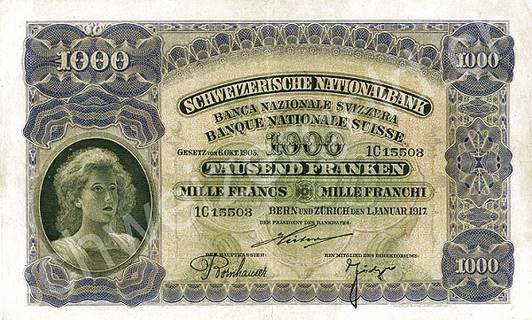 1000 francs Type 1910 | Switzerland - The banknote Numizon catalog