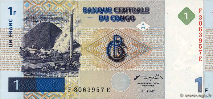 Congo's banknotes - The banknote Numizon catalog