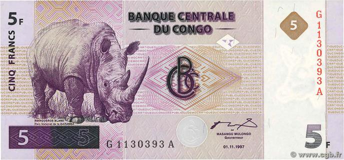 Congo's banknotes - The banknote Numizon catalog