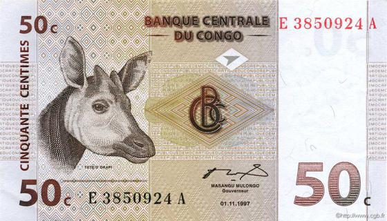 Congo's banknotes - The banknote Numizon catalog