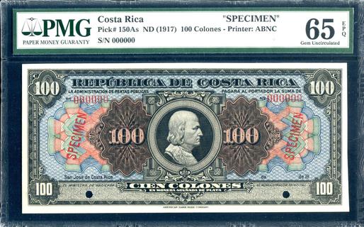Costa Rica 100 Colones type 1917 | Costa Rica - The banknote Numizon ...