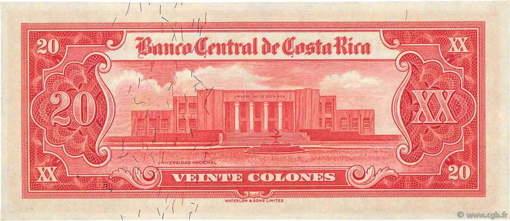 Costa Rica 20 colones type 1952 | Costa Rica - The banknote Numizon catalog