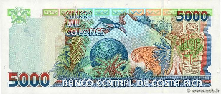 Costa Rica 5000 colones type 2004 | Costa Rica - The banknote Numizon ...