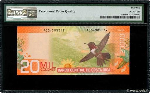 Costa Rica 20000 colones type 2009 | Costa Rica - The banknote Numizon ...