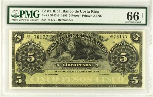 Costa Rica 5 Pesos type 1899 | Costa Rica - The banknote Numizon catalog