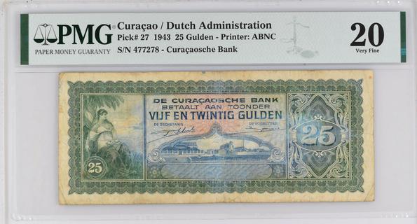 Curaçao 25 Gulden type 1943 | Curaçao - The banknote Numizon catalog