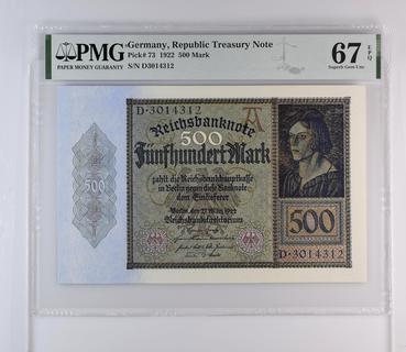 Germany 500 Mark type 1922 | Germany (1945-1949) - The banknote Numizon ...