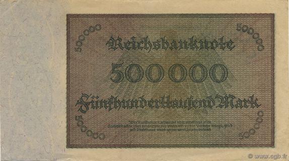 Reichsbanknotes 500,000 mark type 1923 | Germany (1918-1933) - The ...