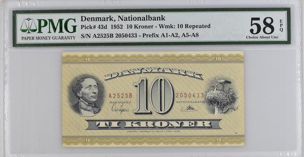 Denmark 10 kroner type 1951 | Denmark - The banknote Numizon catalog