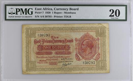 East Africa 1 rupee type 1920 | East Africa - The banknote Numizon catalog