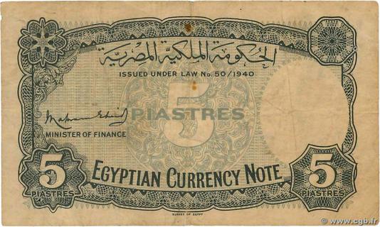 Egypt's banknotes - The banknote Numizon catalog