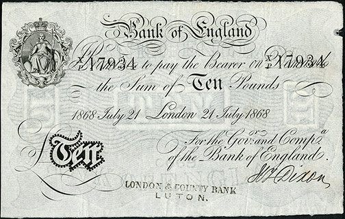 England's banknotes - The banknote Numizon catalog