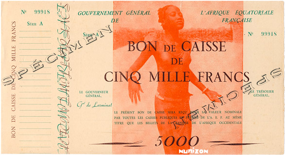 5000 francs Type 1940 FEA | French Equatorial Africa - The banknote ...