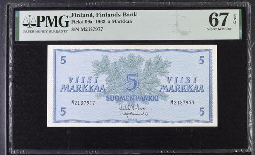 Finland 5 Markkaa type 1963 | Finland - The banknote Numizon catalog