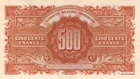 500 francs Marianne Type 1945 | French Treasury - WW2 - The banknote ...