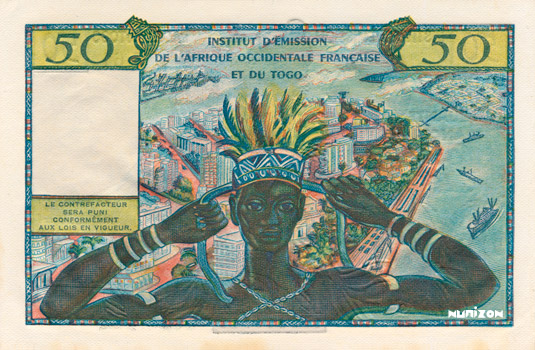 50 francs Type 1956 Togo | Afrique Occidentale Fr. - Le catalogue Numizon