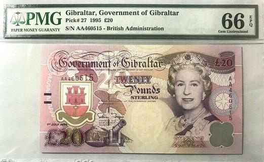 Gibraltar 20 pounds type 1995 | Gibraltar - The banknote Numizon catalog