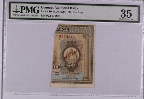 Greece's banknotes - The banknote Numizon catalog
