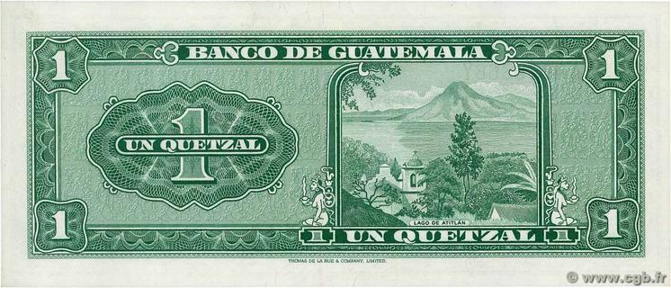 Guatemala 1 quetzal type 1964 | Guatemala - The banknote Numizon catalog