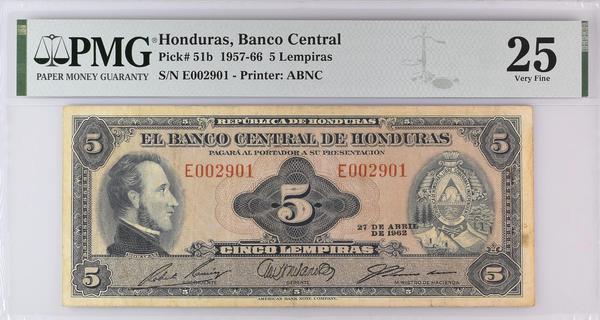 Honduras 5 Lempiras type 1953 | Honduras - The banknote Numizon catalog