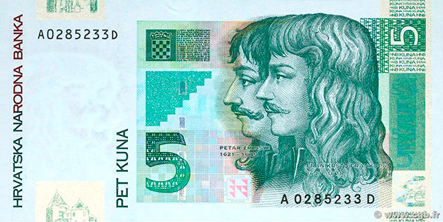 Croatia 5 kuna Type 2001 | Croatia - The banknote Numizon catalog