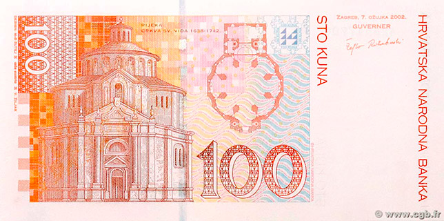 100 kuna Type 2002 Croatie | Croatie - Le catalogue Numizon