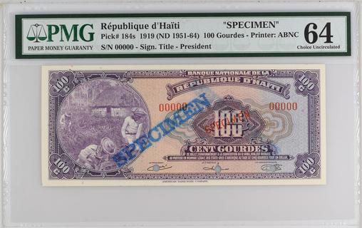 Haiti 100 Gourdes type 1919 | Haiti - The banknote Numizon catalog