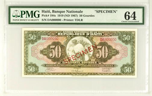 Haiti 50 Gourdes type 1919 | Haiti - The banknote Numizon catalog