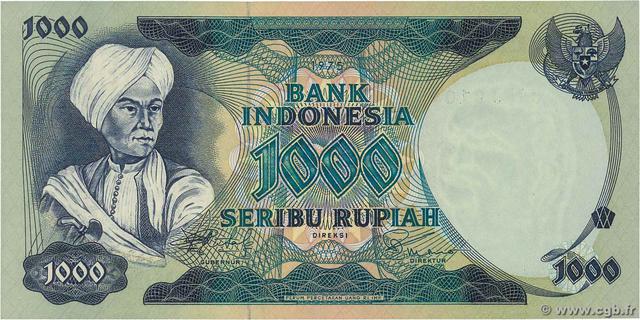 Indonesia 1000 rupiah type 1975 | Indonesia - The banknote Numizon catalog