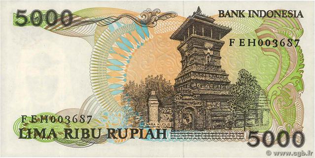 Indonesia 5000 rupiah type 1986 | Indonesia - The banknote Numizon catalog
