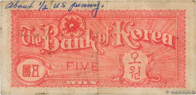 Korea's banknotes - The banknote Numizon catalog