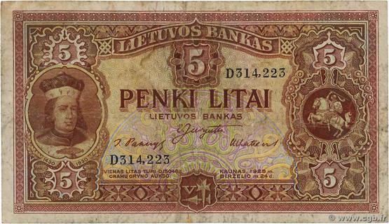 Lithuania's banknotes - The banknote Numizon catalog