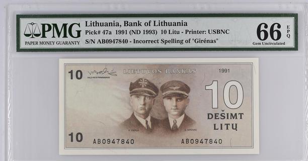 Lithuania's banknotes - The banknote Numizon catalog
