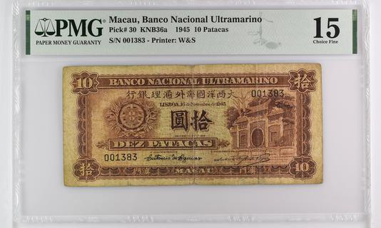 Macao's banknotes - The banknote Numizon catalog