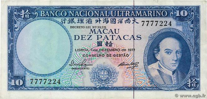 Macao's banknotes - The banknote Numizon catalog
