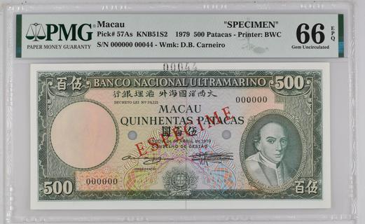 Macao's banknotes - The banknote Numizon catalog